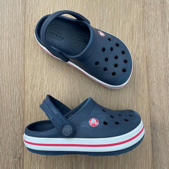 CROCS | Shoes | Crocs Shoes Little Kids C7 Crocband Clogs Navy Blue Red ...